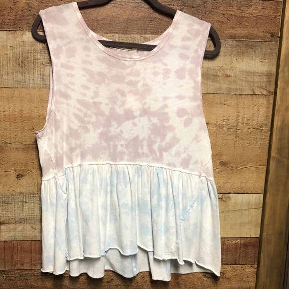 Free People | Tops | Free People Barely There Combo Tie Dye Pleated ...